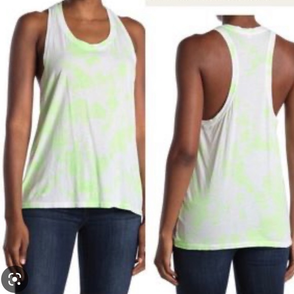 Sundry | Tops | Nwt Sundry Neon Green And White Tie Dye Muscle Tank ...